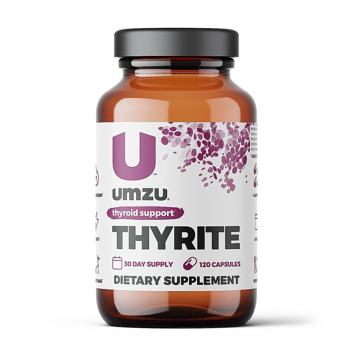 UMZU Thyrite - Supports Thyroid Health & Energy - with Magnesium, Zinc, Copper, Iodine & Selenium - 30 Day Supply - 120 Capsules