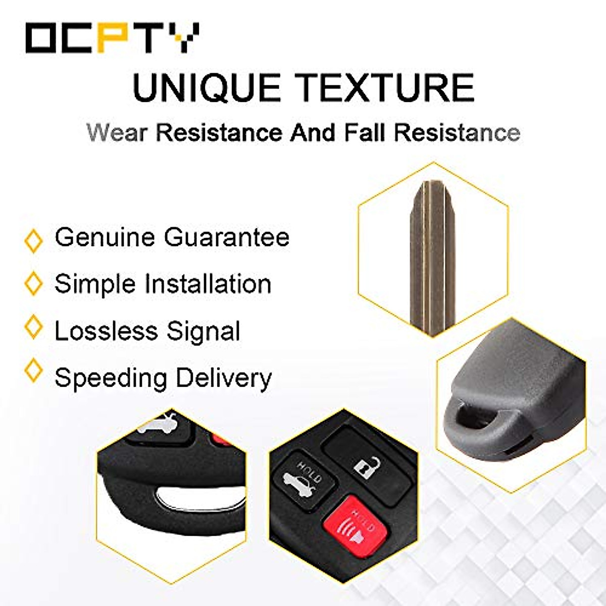 OCPTY 1X Key Fob Shell Case Replacement for 2012-2016 for Scion FR-S Toyota Camry Toyota RAV4 Toyota Corolla HYQ12BDM HYQ12BEL