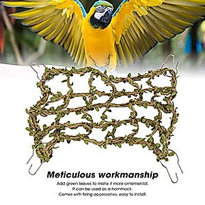 Pet Bird Climbing Rope Net, Perch Toy Decor Cotton Hemp Rope Ladder Small Animal Rope Net Ladder Small Animal Rope Net Bird Climbing Net for Birds and Hamsters