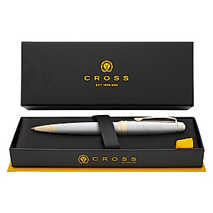 Dayspring Pens Engraved Cross Pen | Personalized Cross Bailey Medalist Ballpoint Gift Pen - Chrome With Gold Trim, Custom Engraved Executive Gift.