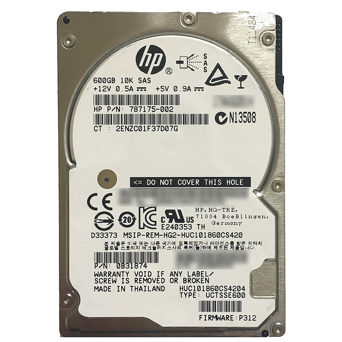 HPE 600GB 787175-002 HUC101860CS4204 787175-002 0B31874 10K SAS 12Gbps 2.5" SFF