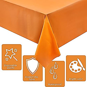 Patelai 24 Pcs Thanksgiving Disposable Plastic Tablecloth Fall Tablecloth for Rectangle Tables Waterproof Table Cover for Thanksgiving Fall Party Decoration, 54 x 108 Inch (Orange,Yellow,Brown)