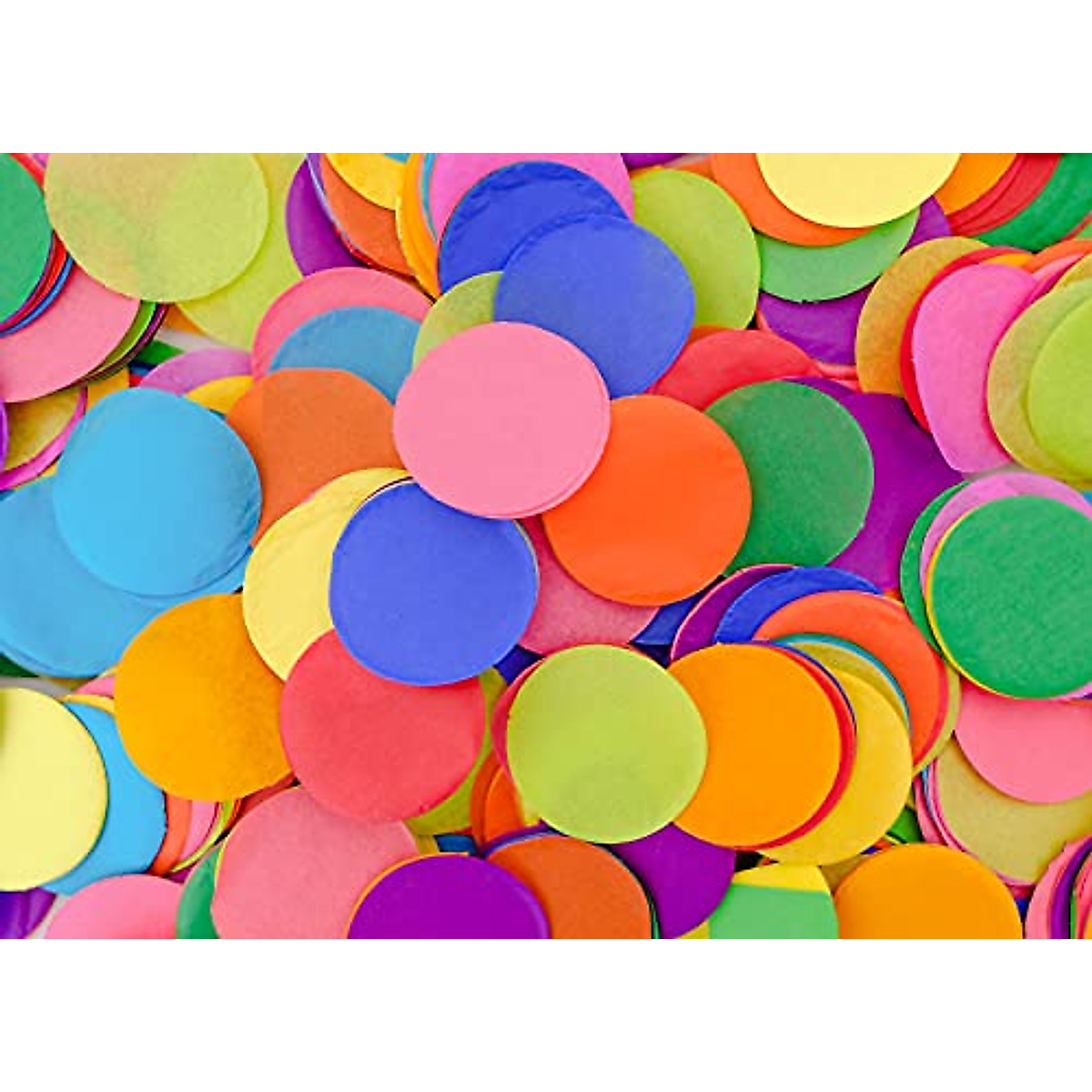 La Sol Imports Round Tissue Confetti Circle Dots Rainbow - Confetti for Party Table Wedding Celebrations Multicolor Biodegradable Paper Tissue 1 inch Circles, 1.4 Ounce (Pack of 1)