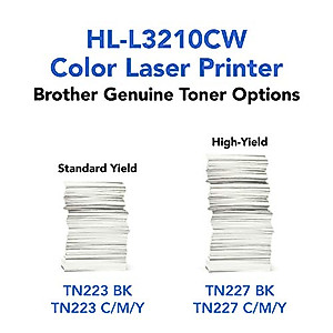 Brother HL-L3210CW Compact Digital Color Printer Providing Laser Printer Quality Results, Built-in Wireless, 250-sheet Paper Tray, 600 x 2400dpi, Works with Alexa, Bundle with JAWFOAL Printer Cable