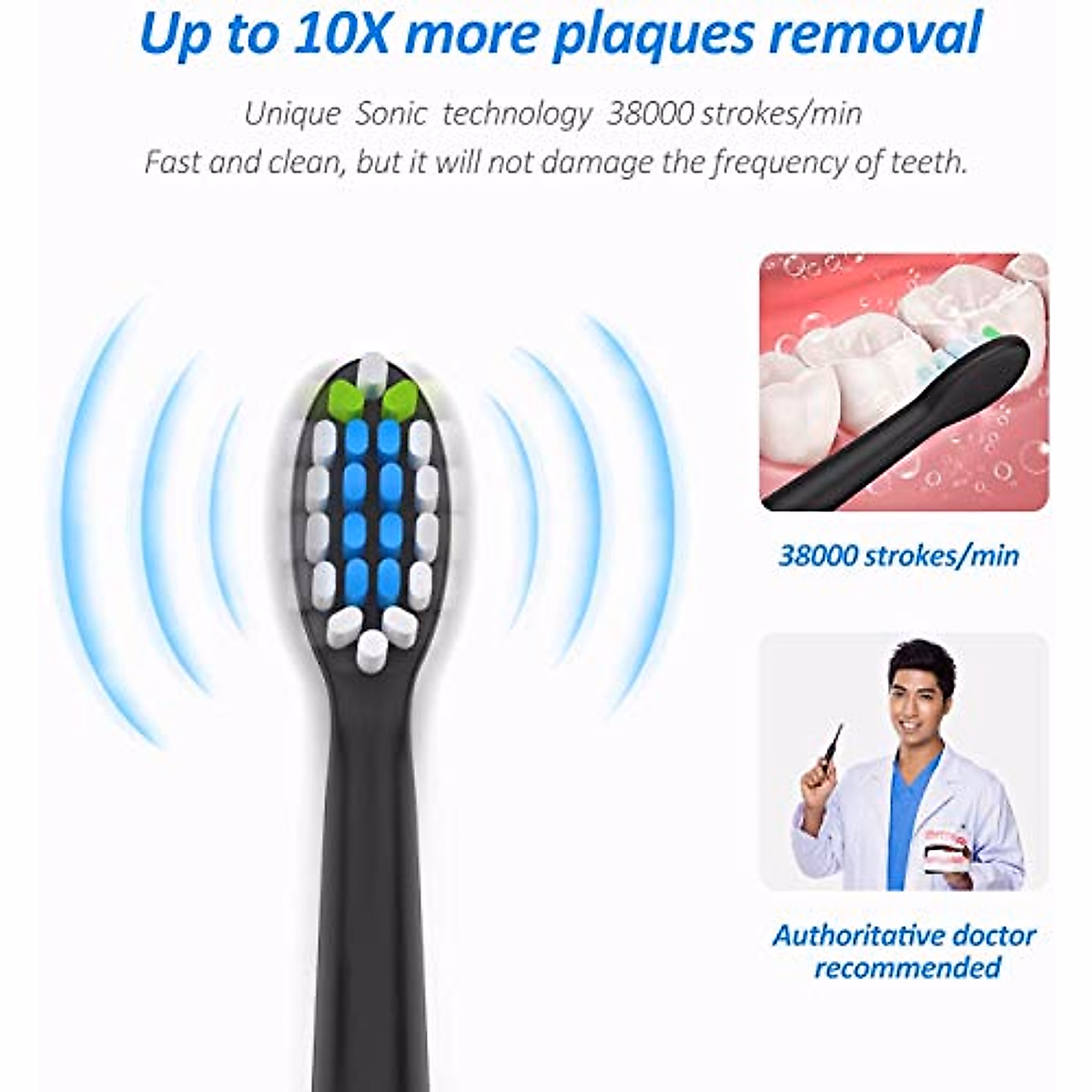 TLOVII Electric Toothbrush Replacement Heads Refill, 2 Count