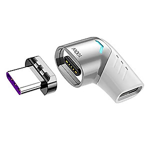 BoxWave Adapter Compatible with ASUS ROG Strix Scar 17 (G733) - MagnetoSnap PD Angle Adapter, Magnetic PD Angle Charging Adapter Device Saver for ASUS ROG Strix Scar 17 (G733) - Metallic Silver