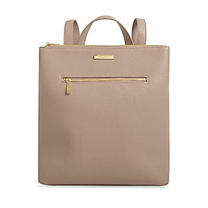 Katie Loxton Brooke Square Womens Vegan Leather Zippered Top Handle Backpack Taupe