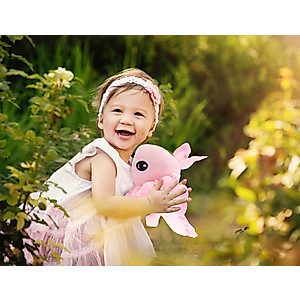 13.77" Axolotl Plush Axolotl Stuffed Animal Cute Salamander Plush Toys Soft Plush for Birthday Toys (Pink-1)