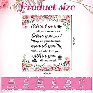 Graduation Gifts for Women Behind You All Your Memories Throw Blankets for College Student Friends Graduation Soft Warm Cozy Lightweight Decorative Blanket for Couch, Bed, Sofa and Graduation Party