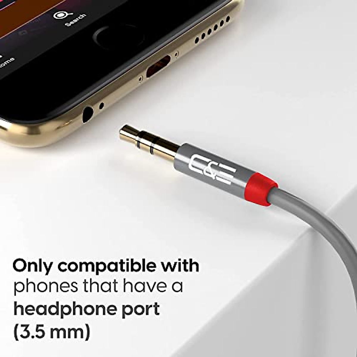 3.5mm Aux Headphone Extension Cable 6 Feet (1.8 Meters) 3.5mm Male to Female Stereo Audio Extension Cable 6ft (1.8M) for Car, Stereo, iPhone, Smartphone or Any Audio Device CNE64186
