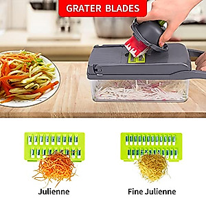 T-GOGO Pro Vegetable Chopper:10-in-1 Mandoline Slicer,Onion Chopper Slicer Dicer,Egg Separator Slicer,Vegetable Chopper Cutter Slicer,Pro Food Chopper Cutter Dicer Slicer with Container for Kitchen