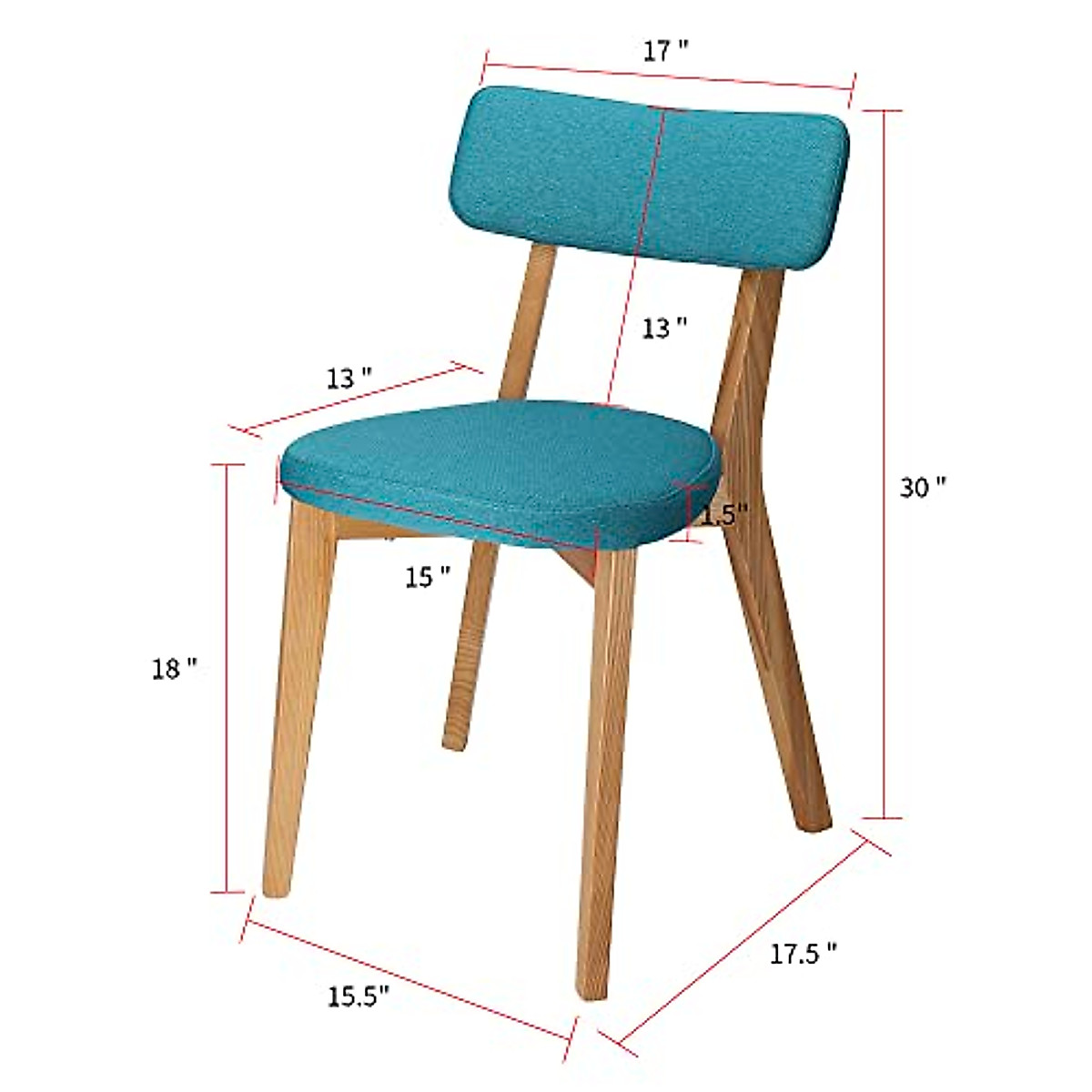 Fishat Pink Simple Double Rod Garment Rack & SAH Solid Wood Dining Chair Set of 2