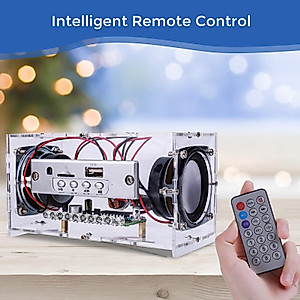 MiOYOOW DIY Bluetooth-Compatible Speaker Kit, Mini Stereo Sound Amplifier Soldering Projects with LED Flashing Light, Electronic Soldering Practice Kit for School STEM Education and Home Office Use
