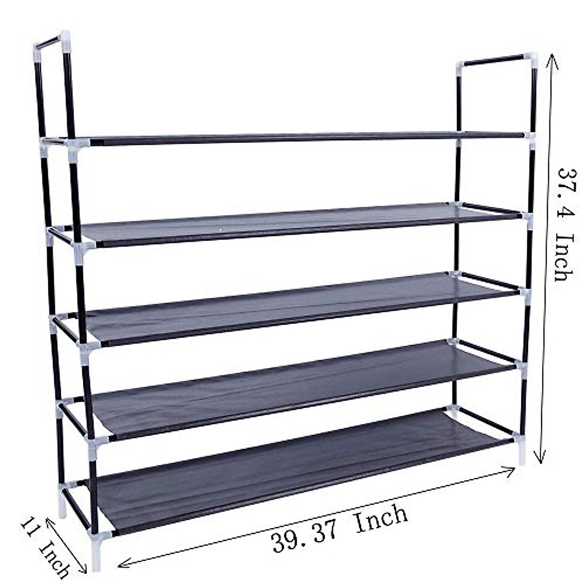 5-Tier Shoe Rack Organizer Stackable Non-woven Fabric Shoe Storage Shelf Shoe Tower