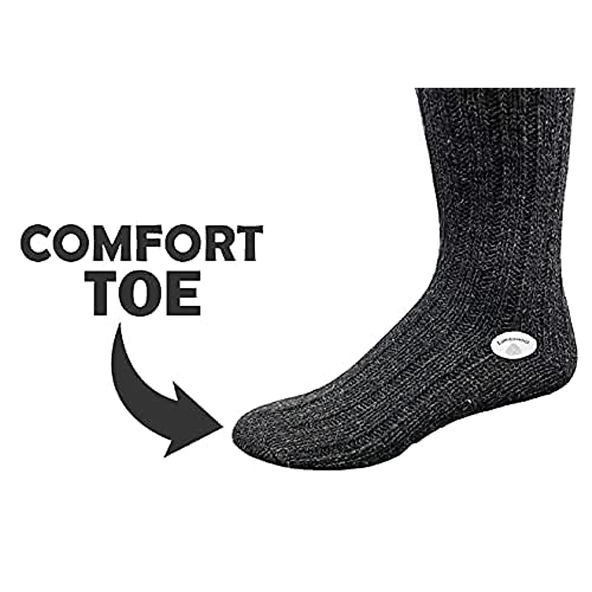 Sierra Socks Thick Hiking Wool Socks, Gift for Father (Charcoal, Large)