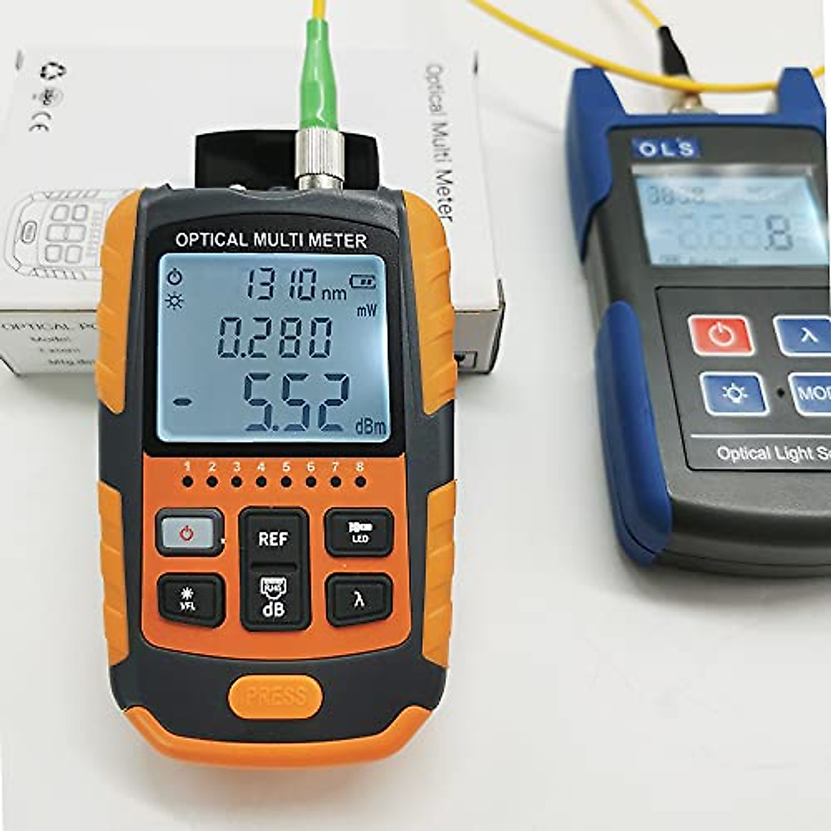 YICIZOL 30km Visual Fault Locator,Optic Fiber Power Meter with FC,SC Connector, Optic Fiber Cleaver and FC/UPC(Male) to LC/UPC(Female) Adapter FTTH Tool Kits for CATV Engineering (YC-6S)