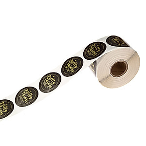 Black and Gold Foil Pretty Things Inside Stickers / 500 Sticker Roll / 1.5" Round Label/Small Business Online Retailer Labels