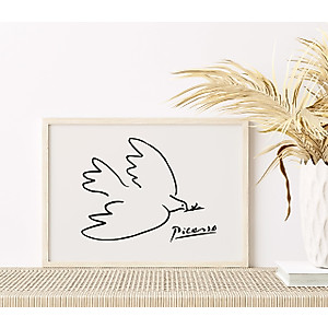 Wall Art Print Picasso Print, Picasso Dove Print, Pablo Picasso Dove of Peace Line Art Print, Picasso Poster, Vintage Poster, Museum Exhibition Poster PP27 11x17 Inches