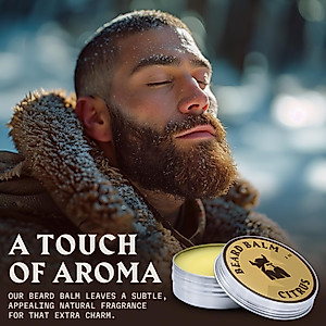 Striking Viking Beard Balm for Men - Citrus Scented Beard Styling Balm (2 oz) - Made With Argan & Jojoba Beard Oils - Style, Strengthen & Soften Beards - Leave In Beard Cream for Men