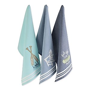 DII Tabletop Collection, Happy Camper Collection, Dishtowel Set, Lakeside, 3 Piece
