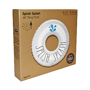 Rae Dunn x CocoNut Float Ring Float - Splish Splash Theme - Adult Size Large 48 Inch Inflatable Raft & Durable Water Inner Tube - Stable Ride-On for Summer Parties & Swim Events