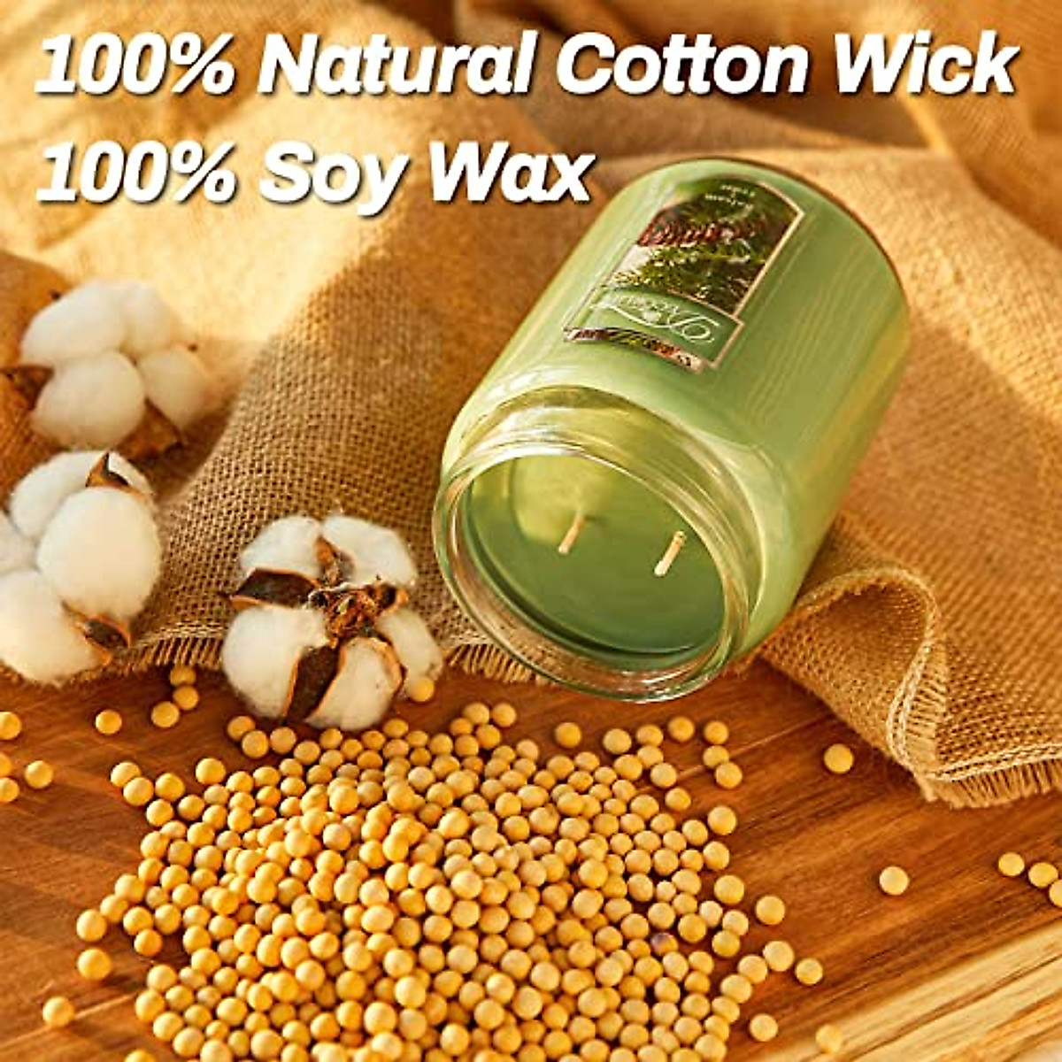 Decorlife 22 oz Scented Candles, Large Balsam & Cedar Christmas Candles with 2 Wicks, Strong Smelling and 110 Hours Long Lasting Time, 2-Pack