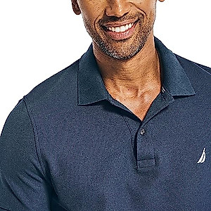Nautica Men's Short Sleeve Solid Deck Polo Shirt, Navy, X-Large