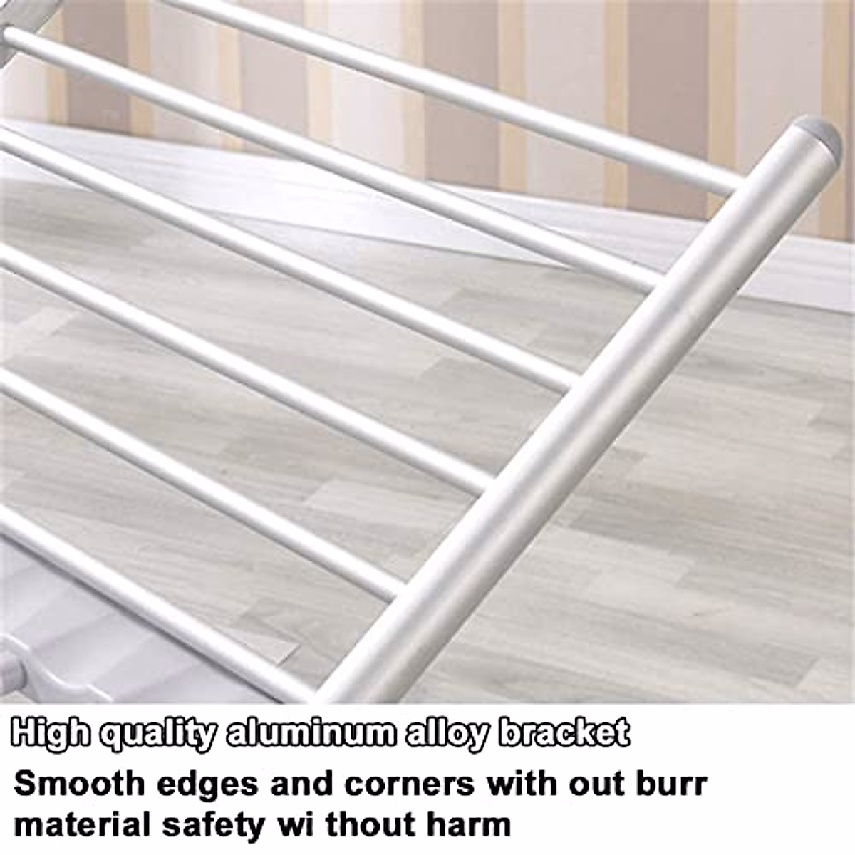 PHASFBJ Foldable Clothes Dryer Electric Heating Quick Drying Rack, 20 Bars Winged Electric Heated Clothes Airer, Efficient Laundry Drying Rack for Easy Storage Dry Saves Energy