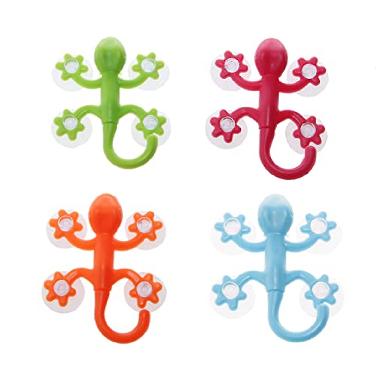 SANGHAI 1 Pcs Bathroom Hanger Gecko Powerful Plastic Four Suction Cups Hook Wall Hanger Decoration Bathroom Random