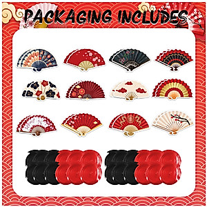 24 PCS Folding Fans Hanging Swirl Decorations Folding Fans Ceiling Streamers Hanging Decorations Folding Fans Party Decorations for Japanese Folding Fans Birthday Party Supplies