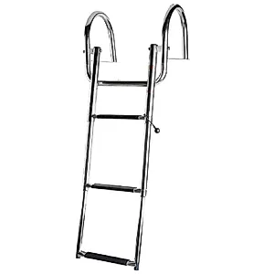 NovelBee 3 Step Inboard Boat Ladder,Stainless Steel Telescoping Step Ladder Folding Dock Ladder for Marine Boat Yacht Swimming Pool