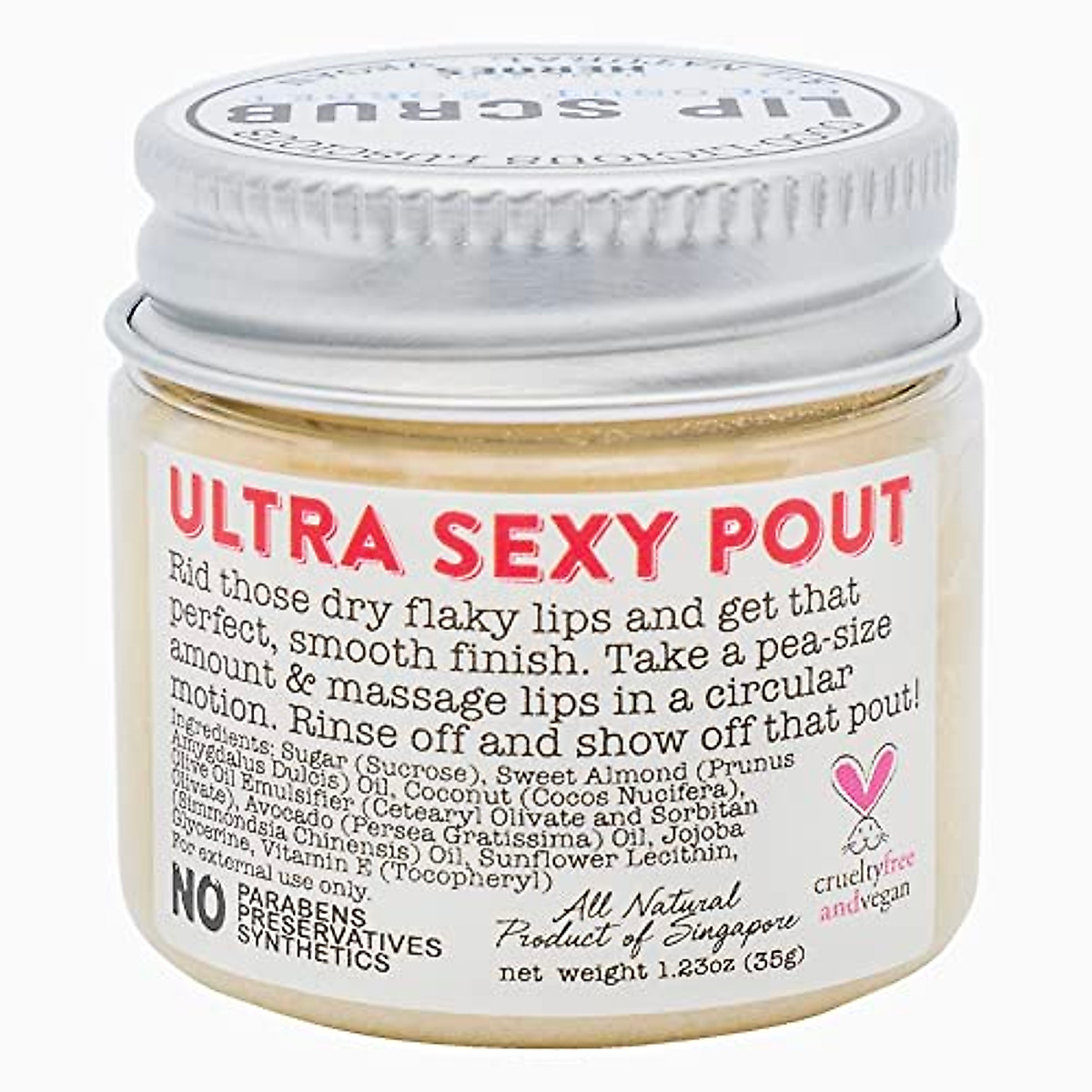 100% Natural Lip Scrub, Vegan Conditioning Coconut Lip Exfoliator - Gentle Exfoliant, Sugar Lip Polish and Lip Exfoliator Scrubber for Chapped and Dry Lips, 1oz (Coconut Sorbet)