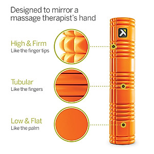TRIGGERPOINT PERFORMANCE THERAPY GRID Patented Multi-Density Foam Massage Roller Exercise Deep Tissue Muscle Recovery - Relieves Muscle Pain & Tightness, Improves Mobility & Circulation (26"), Orange