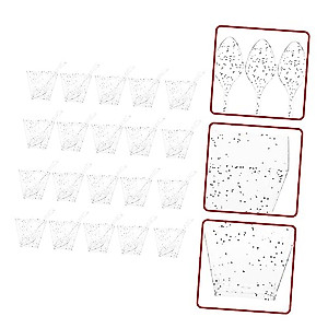 20 Sets Glitter Dessert Cups Cheesecake Cups Plastic Spoons Disposable Small Dessert Spoons Smoothie Cup Trifle Bowl Serving Bowl for Party Yogurt Cups Ice Cream Containers Square
