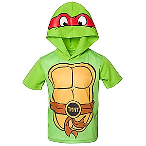 Teenage Mutant Ninja Turtles Raphael Little Boys Athletic Graphic T-Shirt Mesh Shorts Black/Green 7-8