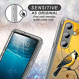 BPQOJB Galaxy A13 5G Case for Samsung A13 5G Clear Case Dual Layer Transparent Soft TPU Hard PC Shock Proof Cover with Wild Birds Pattern Designed Phone Case for Samsung Galaxy A13 5G 6.5" 2022