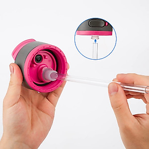 6pcs Replacement Straws, Reusable Straws with Cleaning Brush Replacement Straw Set Compatible with Contigo Ashland 2.0 24oz