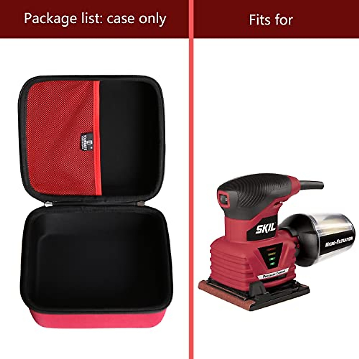 Tourmate Hard Case Replacement for Skil 7292-02 Palm Sander/Wen 6301 Palm Sander/Black+Decker Orbit Sander (BDEQS300) / Makita BO4556 Sander/SKIL Random Orbital Sander (SR211601)