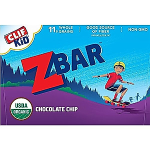 CLIF Kid Zbar - Chocolate Chip - Soft Baked Whole Grain Snack Bars - USDA Organic - Non-GMO - Plant-Based - 1.27 oz. (24 Pack)
