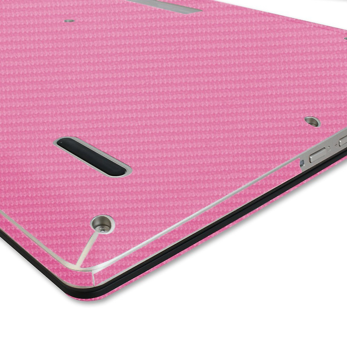 Skinomi Pink Carbon Fiber Full Body Skin Compatible with Toshiba Satellite Radius (2015, 15.6 inch)(Full Coverage) TechSkin with Anti-Bubble Clear Film Screen Protector