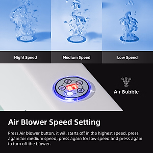 WOODBRIDGE 72" x 35-3/8" Whirlpool Water Jetted and Air Bubble Freestanding Heated Soaking Combination Bathtub with LED control panel, BJ400