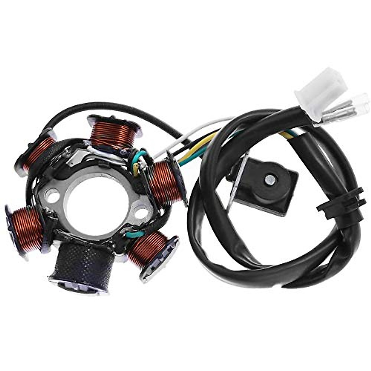 HOOTO Complete Wiring Harness kit for ATV Quad 4 Stroke 50cc 70cc 90cc 110cc 125cc Pit Quad Dirt Bike Go Kart Quad Wire Harness Complete Electrics Stator Coil CDI Solenoid Relay Spark Plug, Lead