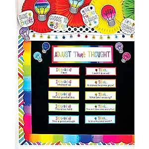Schoolgirl Style Light Bulb Moments Classroom Decor Bundle, Classroom Calendar, Growth Mindset Bulletin Board Sets, Bulletin Board Border, Cutouts, Nameplates, Motivational Poster Pack (588 pc)