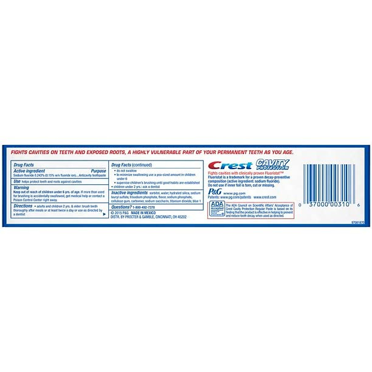 Crest Fluoride Anticavity Toothpaste, Prevents Cavities Before They Start, Regular Paste, 8.2 Ounce (Pack of 5)