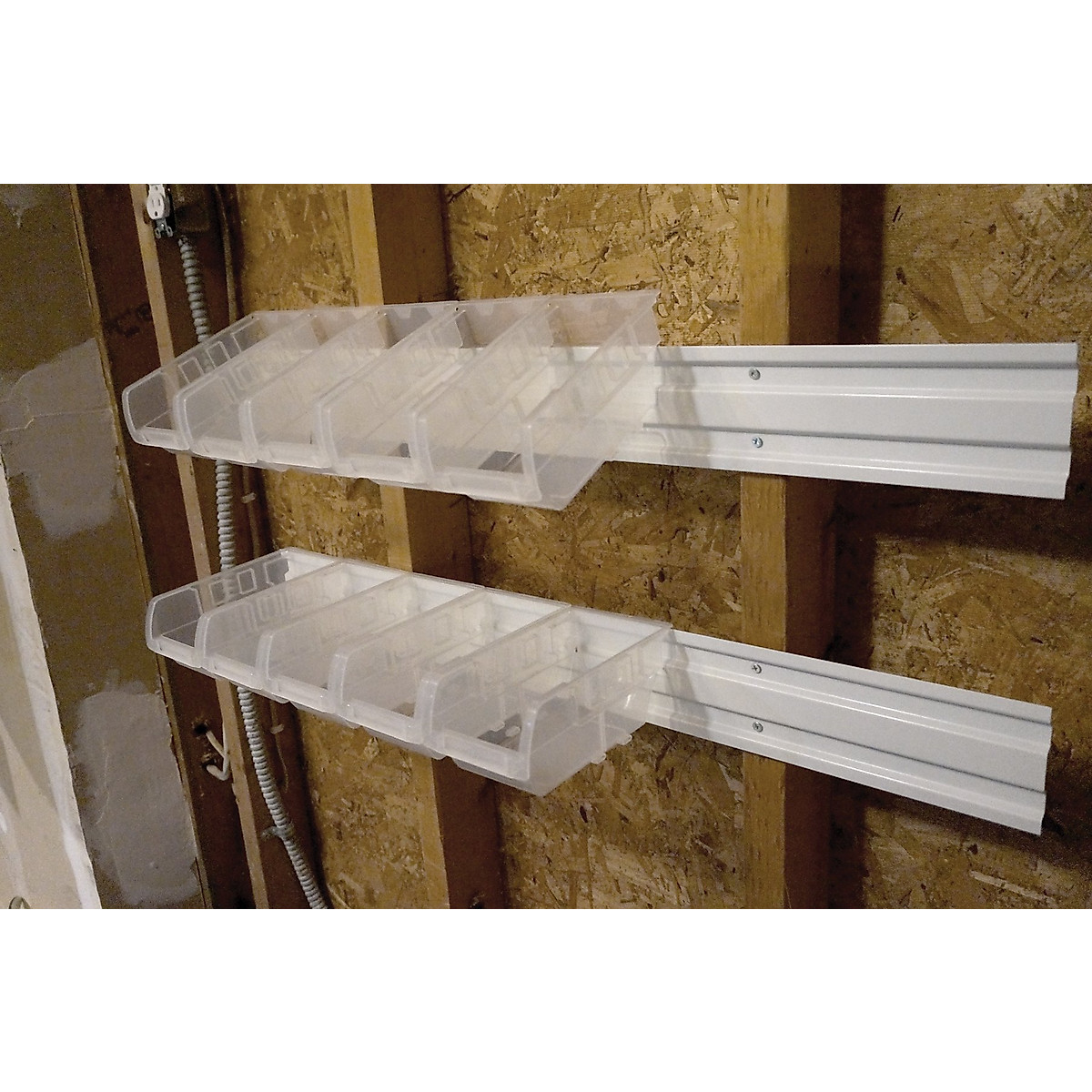 Performance Tool W5169 32-inch Rail Set for Dual Angel Tilt Parts Bins (2 pack), White