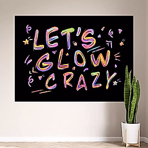 Ralxion Glow in The Dark Party Supplies Neon Party Backdrop Glow Party Supplies and Decorations Let's Glow Backdrop Blacklight Reactive Graffiti UV Blacklight