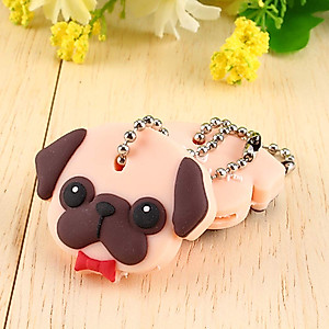 Milltrip Cartoon Key Cover, Key Covers Super Funky Dog with Red Bowtie Key Key Identifier Key Covers