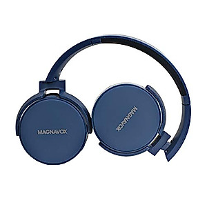 Magnavox MBH542-BL Bluetooth Wireless Foldable Stereo Headphones in Blue
