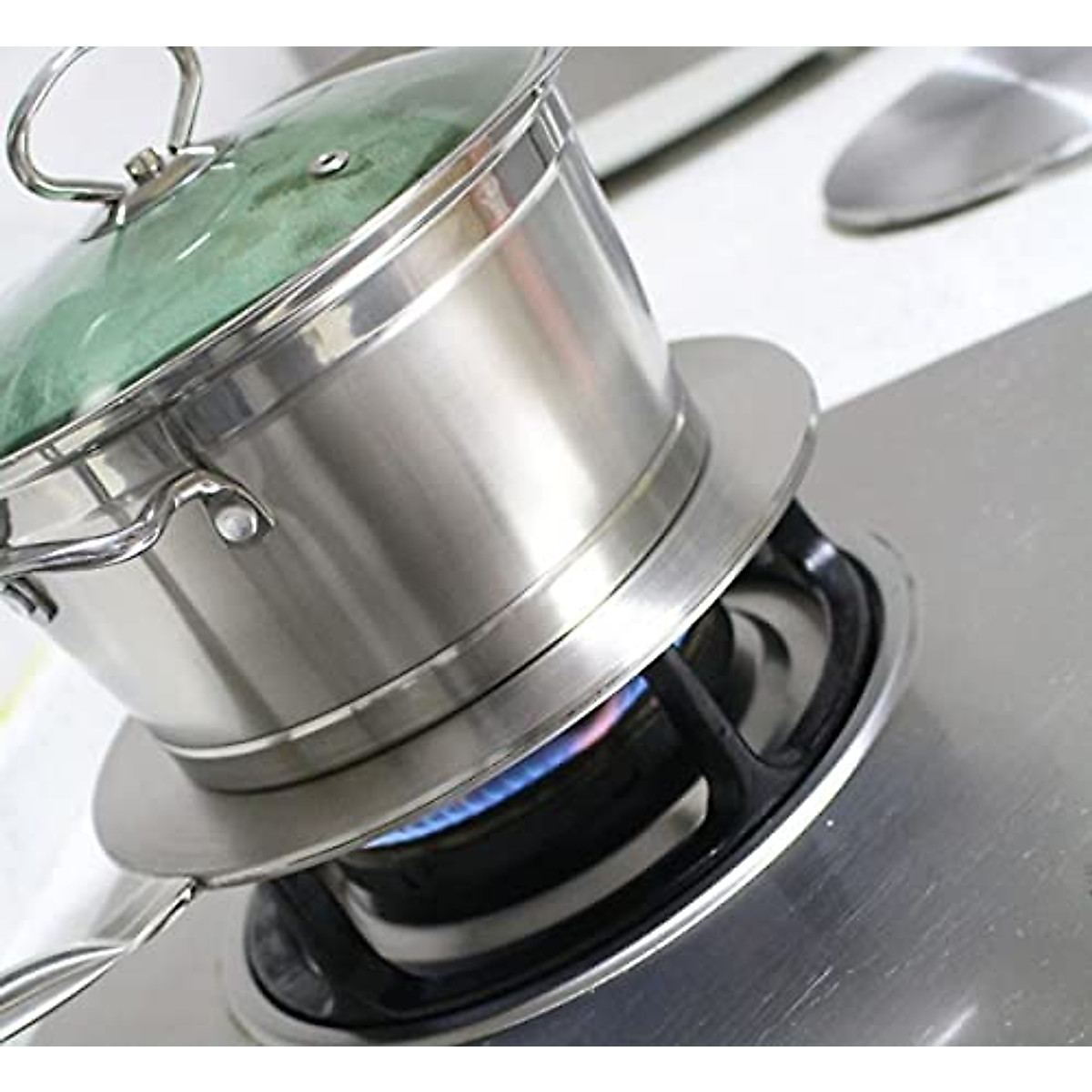 Heat Diffuser Induction Plate 9.45inch/24cm Stainless Steel For Gas Stove Glass Cooktop Induction Plate Adapter Induction Cooker Cooking Hob Range Pans…