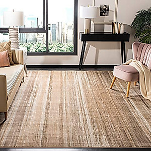 SAFAVIEH Vintage Collection 8' x 10' Caramel VTG172 Modern Stripe Distressed Premium Viscose Area Rug